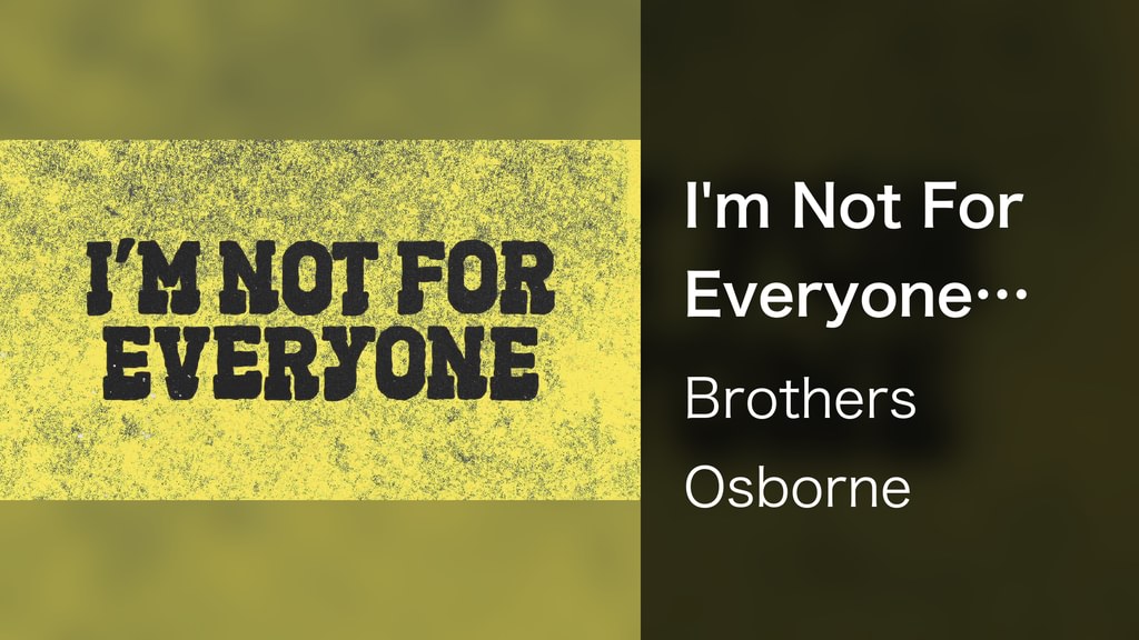 I'm Not For Everyone (Lyric Video)(音楽・ライブ / 2020) - 動画配信 | U-NEXT 31日間 ...