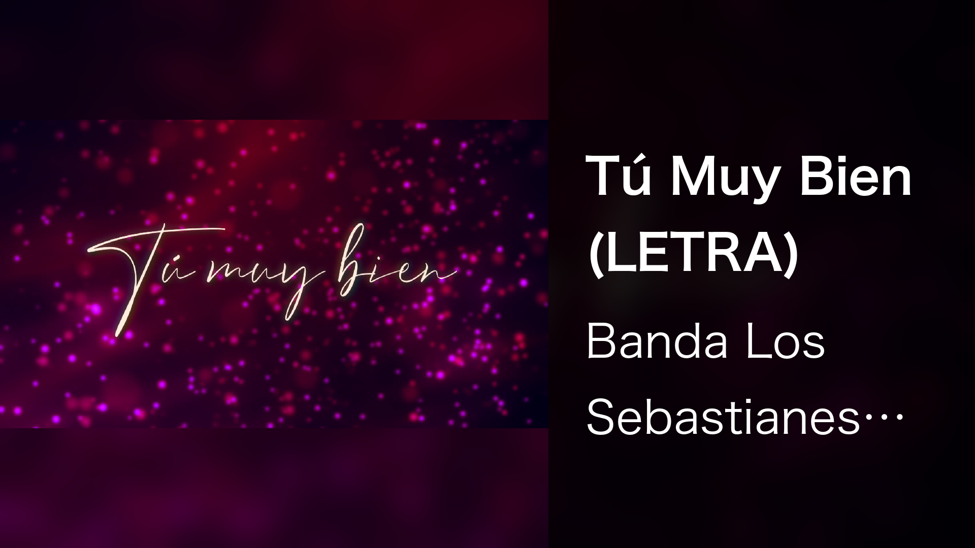 Tú Muy Bien (LETRA)(音楽・ライブ / 2021) - 動画配信 | U-NEXT 31日間無料トライアル