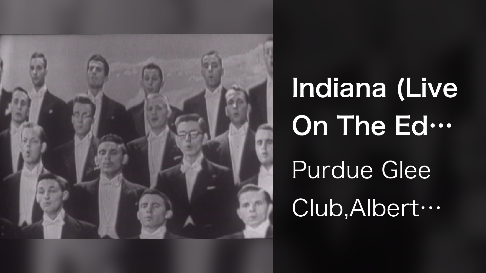 Indiana (Live On The Ed Sullivan Show, November 13, 1955)(音楽・ライブ / 2021 ...