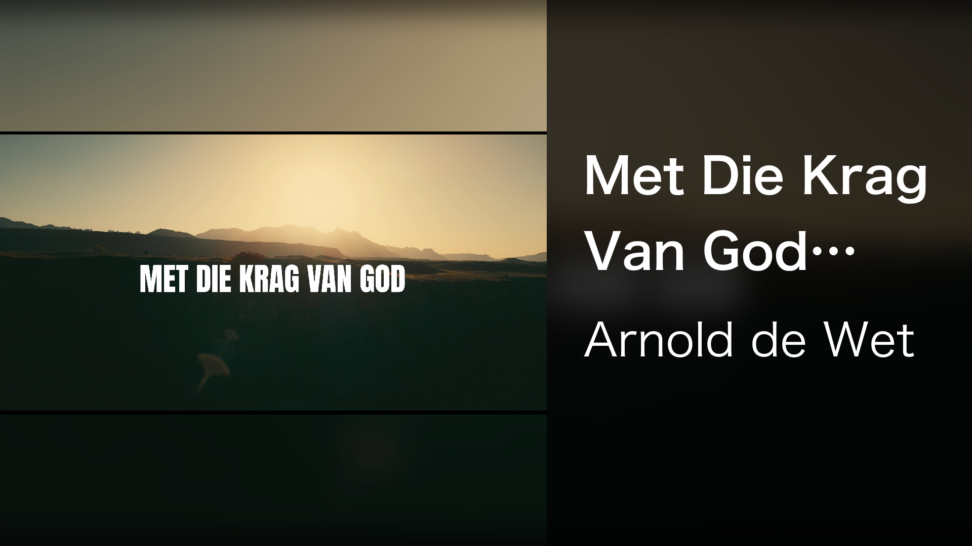 Met Die Krag Van God (Lyric Video)(音楽・ライブ / 2024) - 動画配信 | U-NEXT 31日間 ...