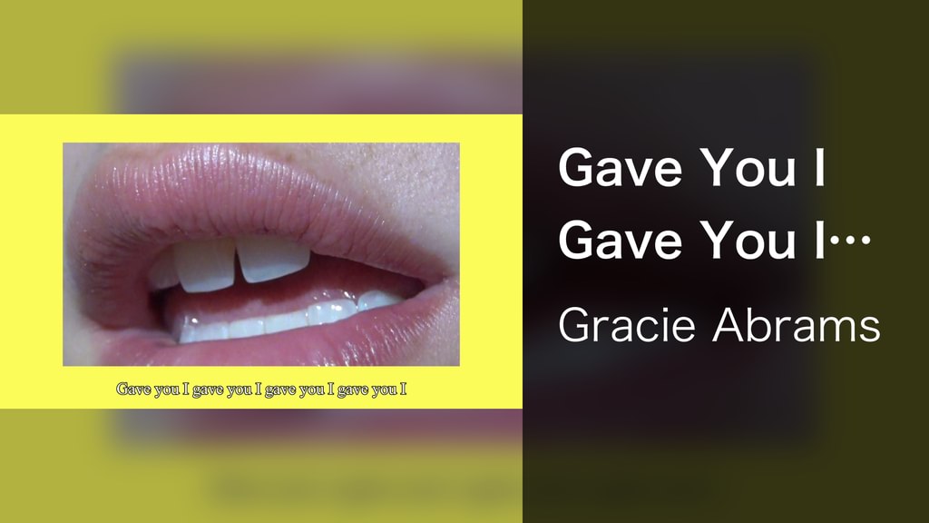 Gave You I Gave You I (Lyric Video)(音楽・ライブ / 2024) - 動画配信 | U-NEXT 31日間 ...